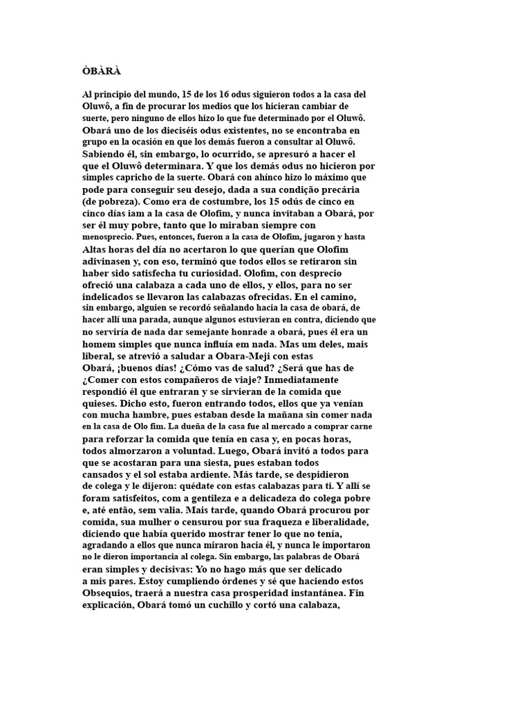 Obará: El Odu de la Prosperidad | PDF