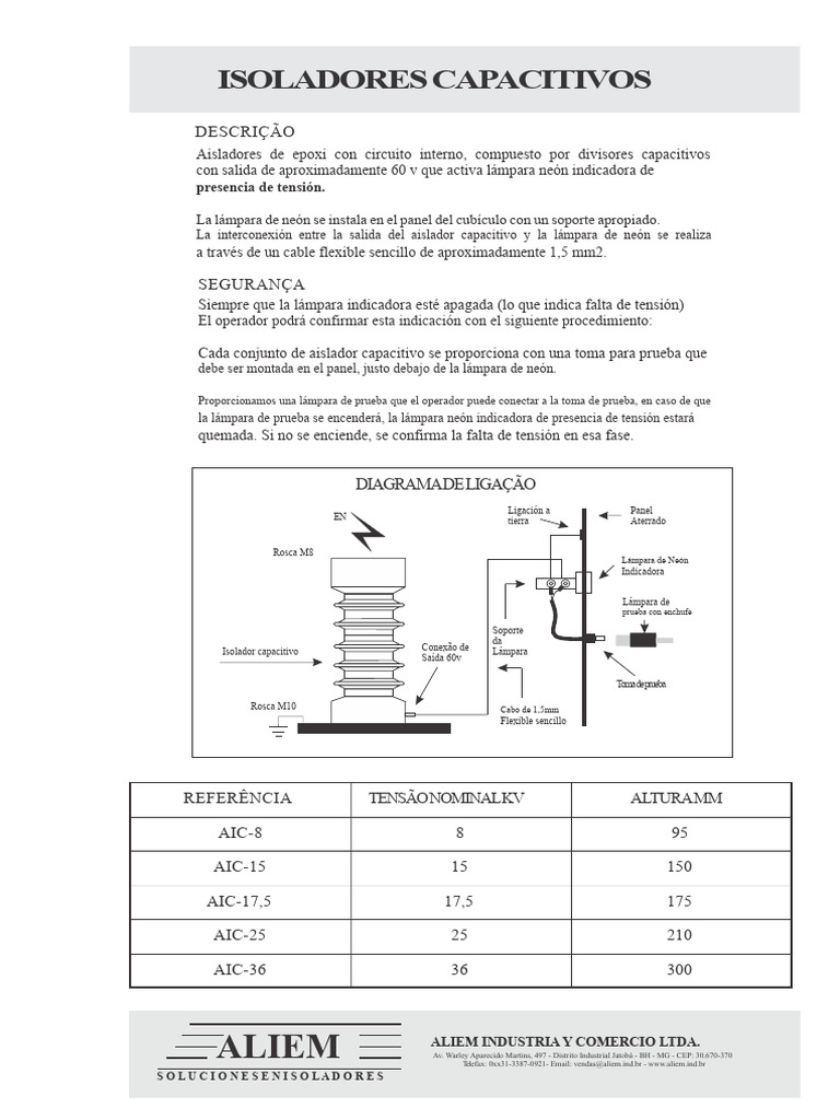 ISOLADOR CAPACITIVO - AIC.pdf | PDF | Energia electrica | Componentes ...