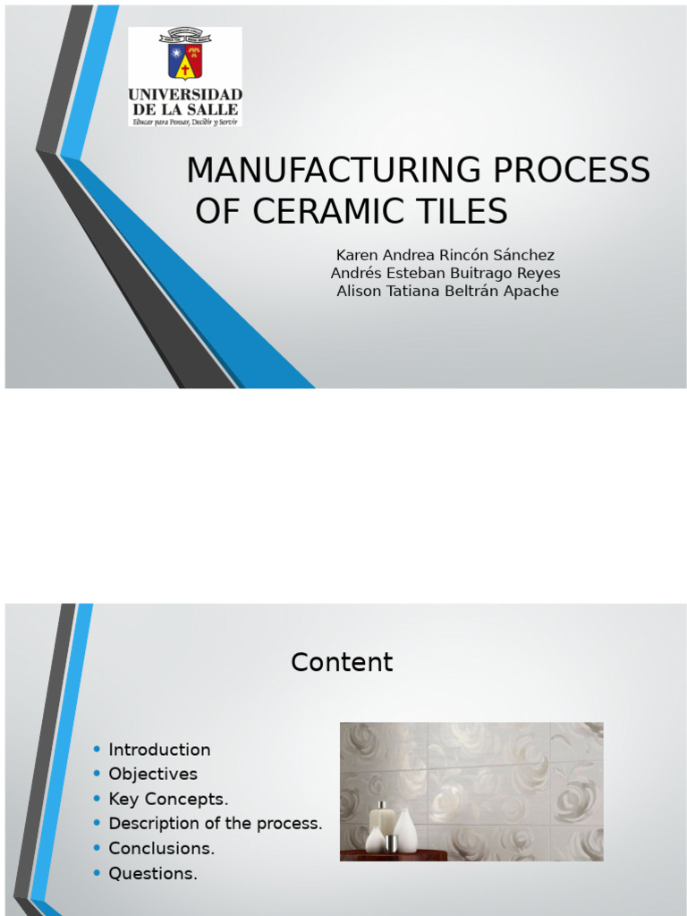 Final Process of Manufacturing Ceramic Tiles | PDF | Tile | Ceramics
