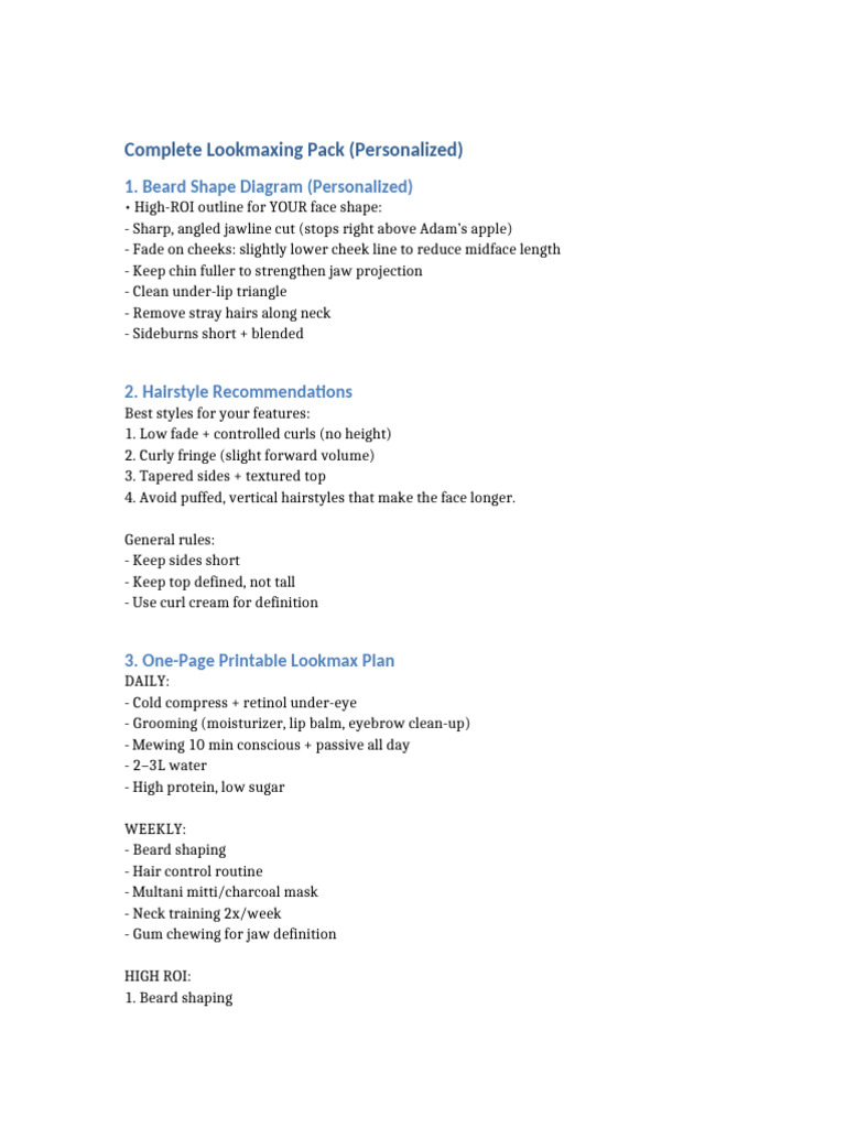 Lookmaxing Full Pack | PDF