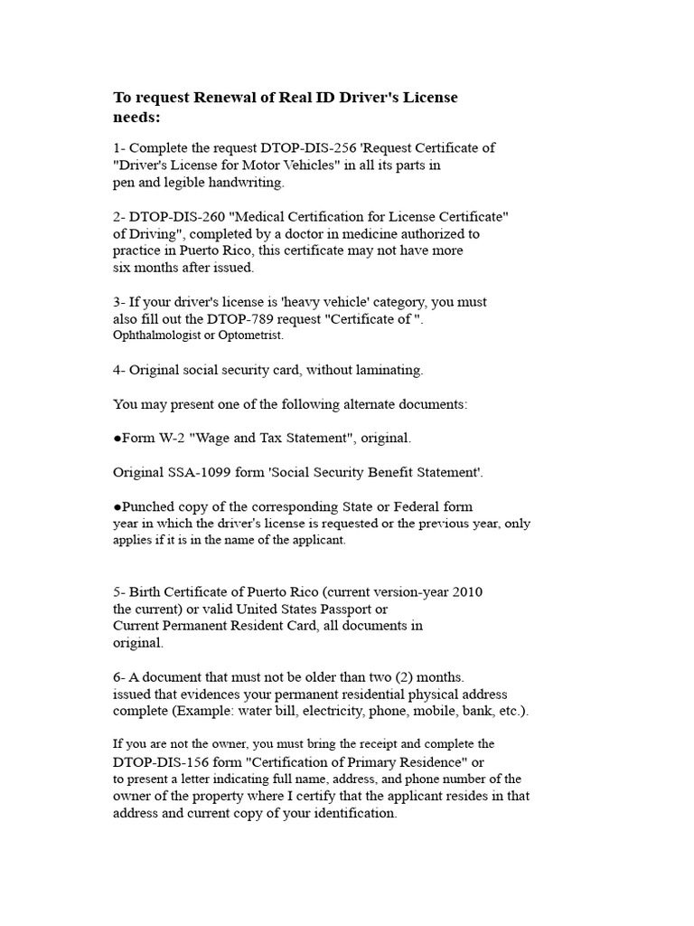 Real ID Requirements | PDF