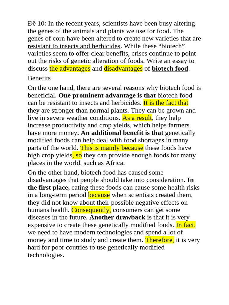 Biotech Food b1 | PDF