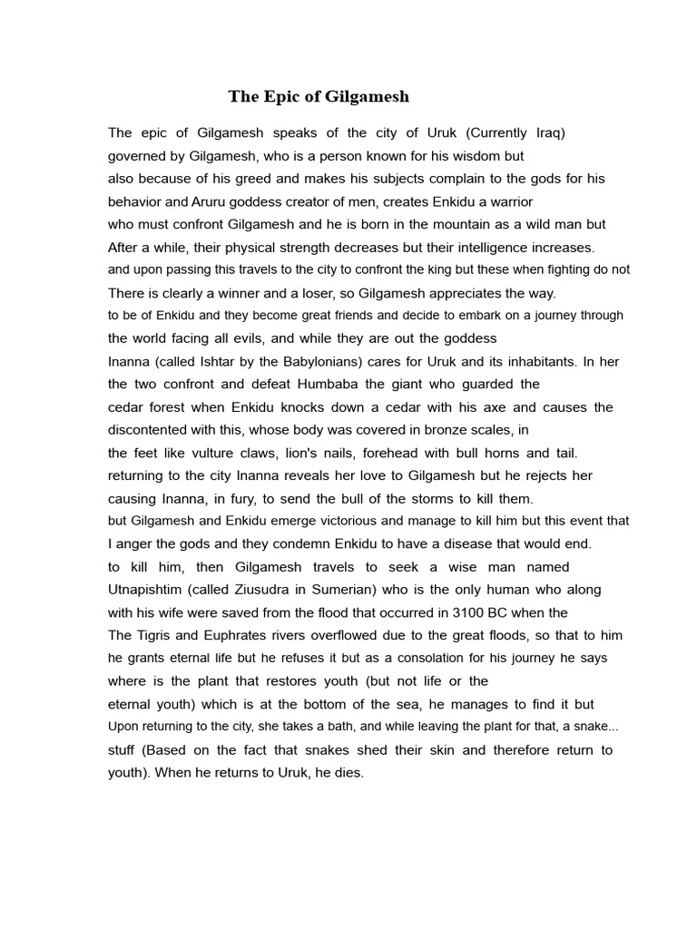 The Epic of Gilgamesh | PDF