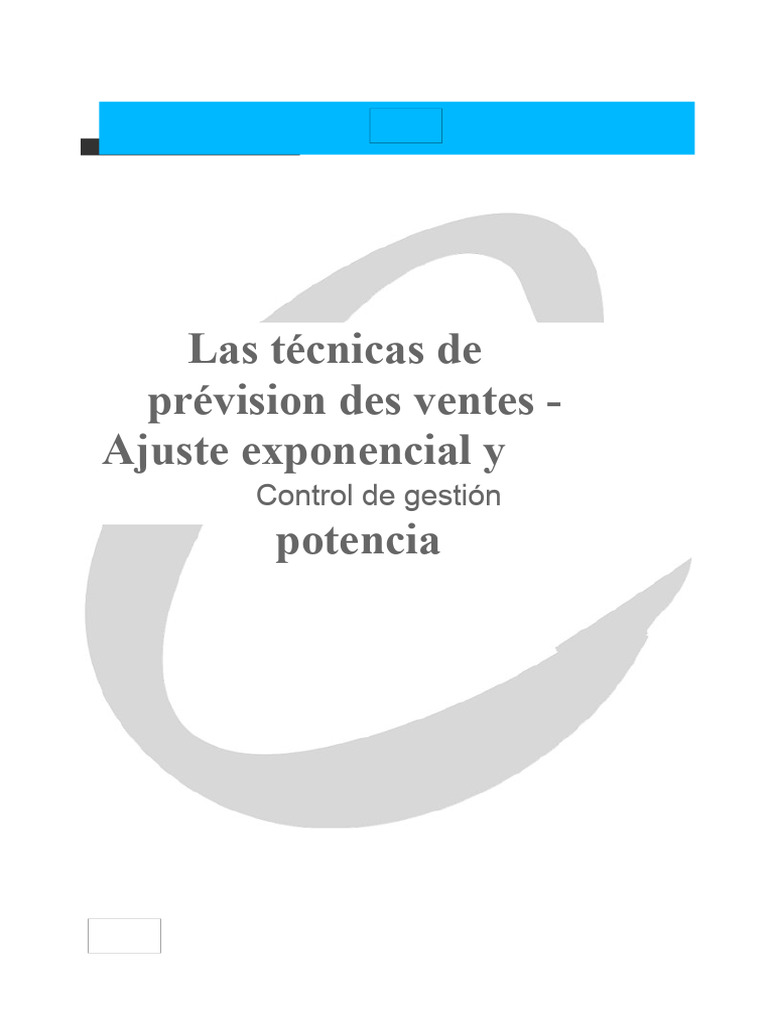 13 - Las Técnicas de Previsión de Ventas - Ajuste Exponencial y ...