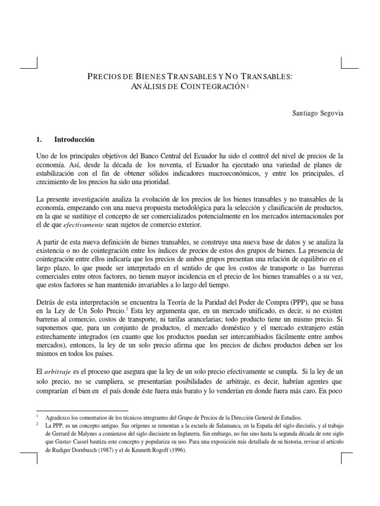 Bienes Transables y No | PDF