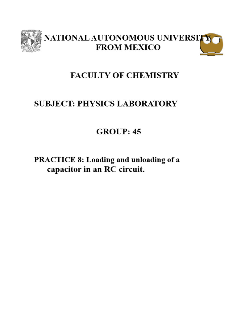PRACTICE 8: Charging and Discharging A Capacitor in An RC Circuit. | PDF | Capacitor ...