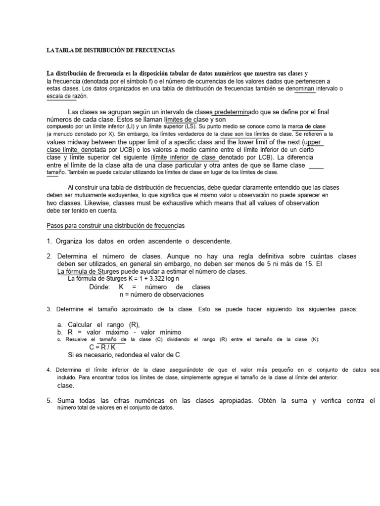 Tabla de Distribución de Frecuencias en Datos | PDF | Histograma ...