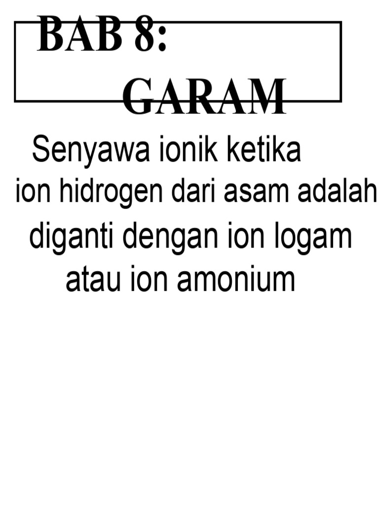 SPM Form 5 Kimia Garam | PDF