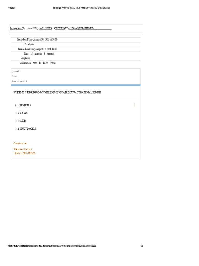 SECOND PARTIAL EXAM (2ND ATTEMPT) - Review of The Attempt | PDF ...