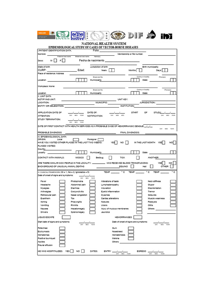 Epidemiological Case Study Format. Vector-Borne Diseases | PDF ...
