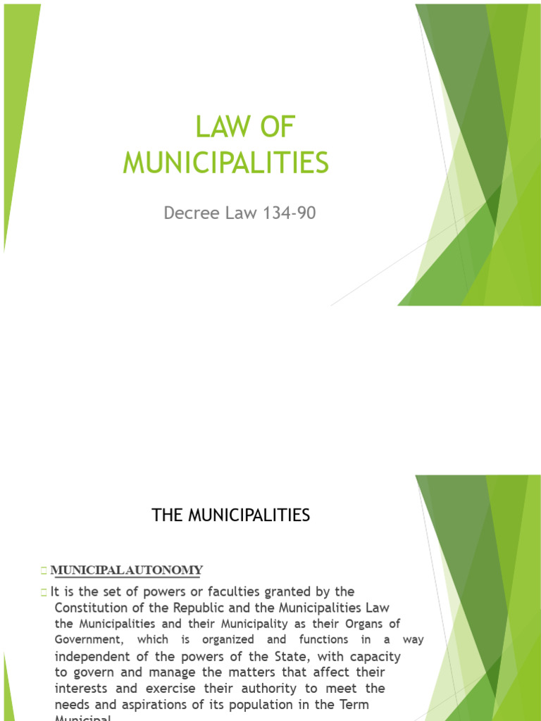 Slides On The Municipalities Law | PDF | Mayor | Negligence