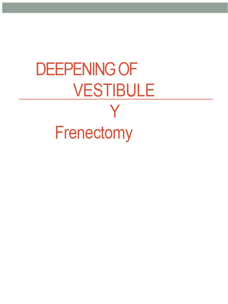 Vestibuloplasty And Frenectomy Pdf Tongue Medical Specialties