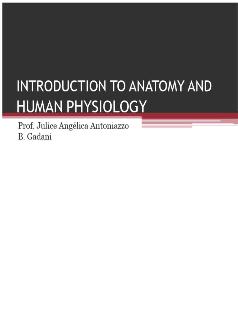 Lesson 1 - Introduction To Human Anatomy and Physiology | PDF ...