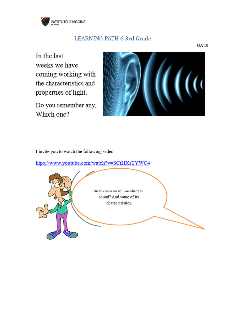 LEARNING PATH 6 3rd Grade Science (1) - SOUND | PDF | Sound | Waves