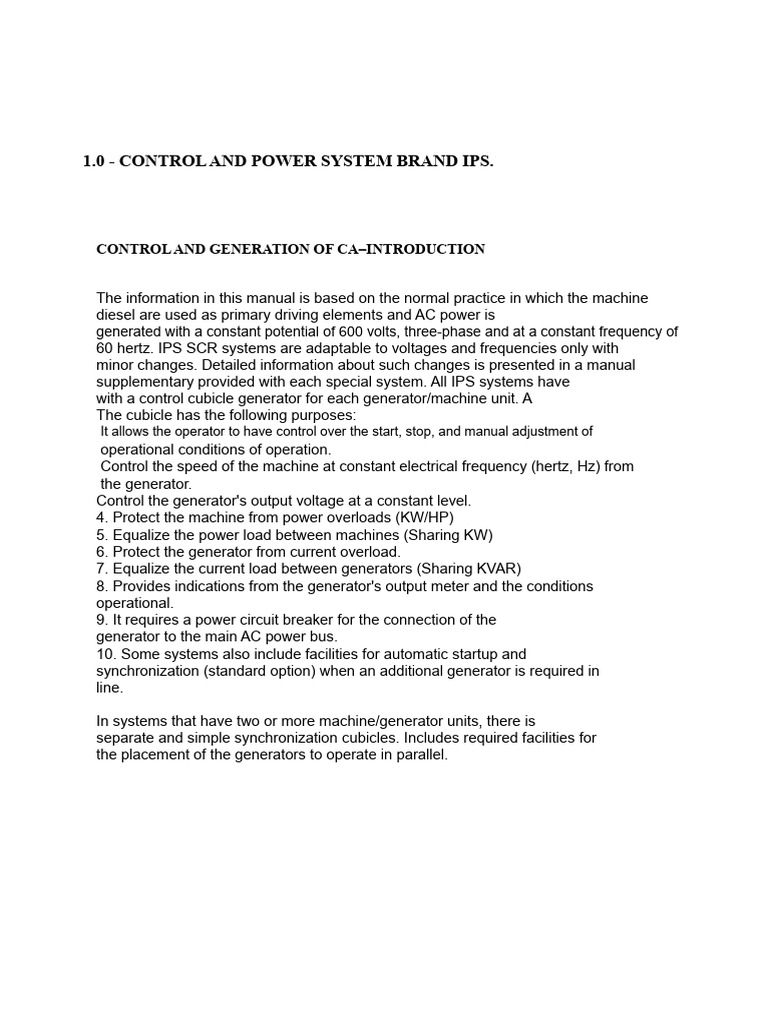 IPS Control and Power System Overview | PDF | Fuse (Electrical) | Rectifier