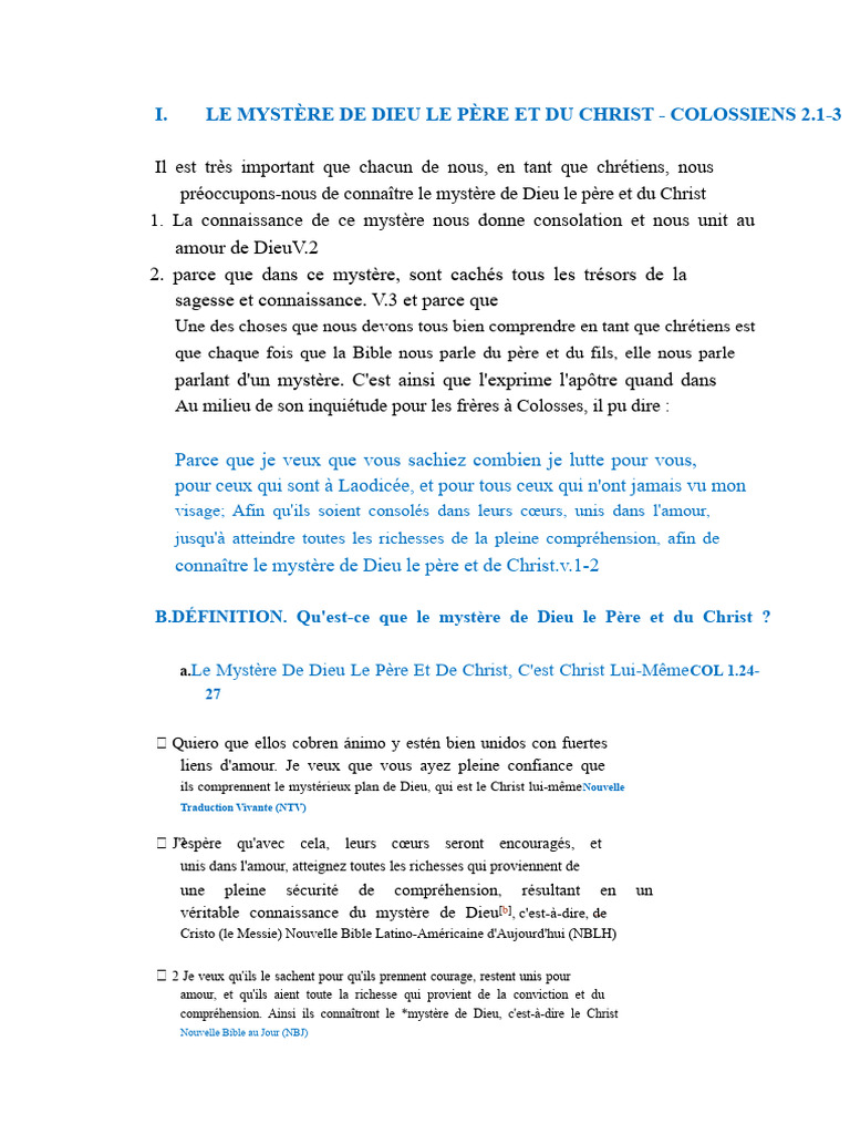Mystère de Dieu le Père et du Christ | PDF | Saint-Esprit | Dieu