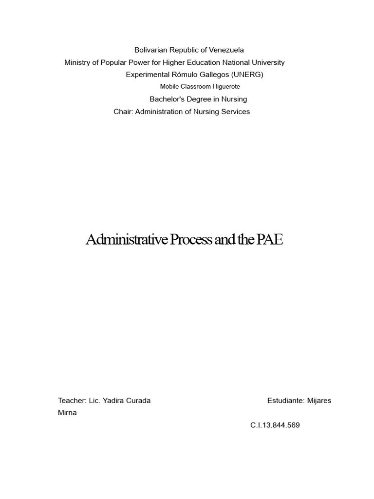 Nursing Administration and PAE Insights | PDF