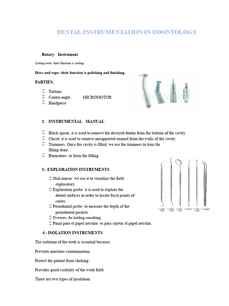Essential Dental Instruments Overview | PDF | Dental Anatomy | Tooth