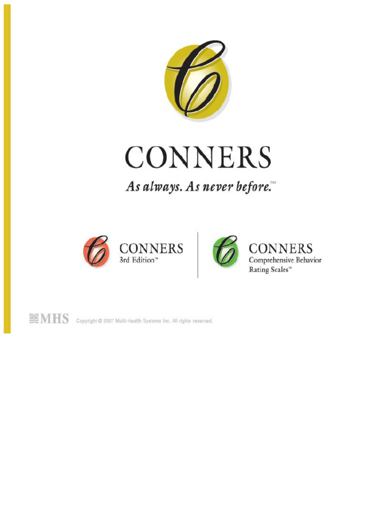 Apresentação de Conners | PDF | Transtorno de déficit de atenção e ...