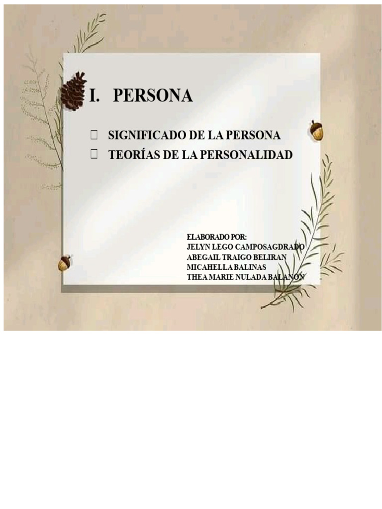 PRESENTACIÓN EN POWERPOINT SOBRE LA PERSONALIDAD | PDF