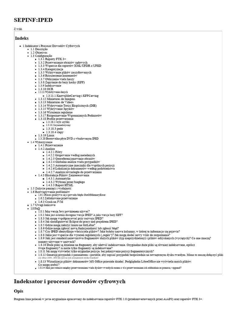 IPED Manual - PL PL | PDF