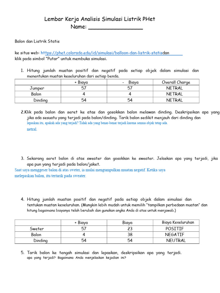 Laboratorium Simulasi Listrik PHet | PDF