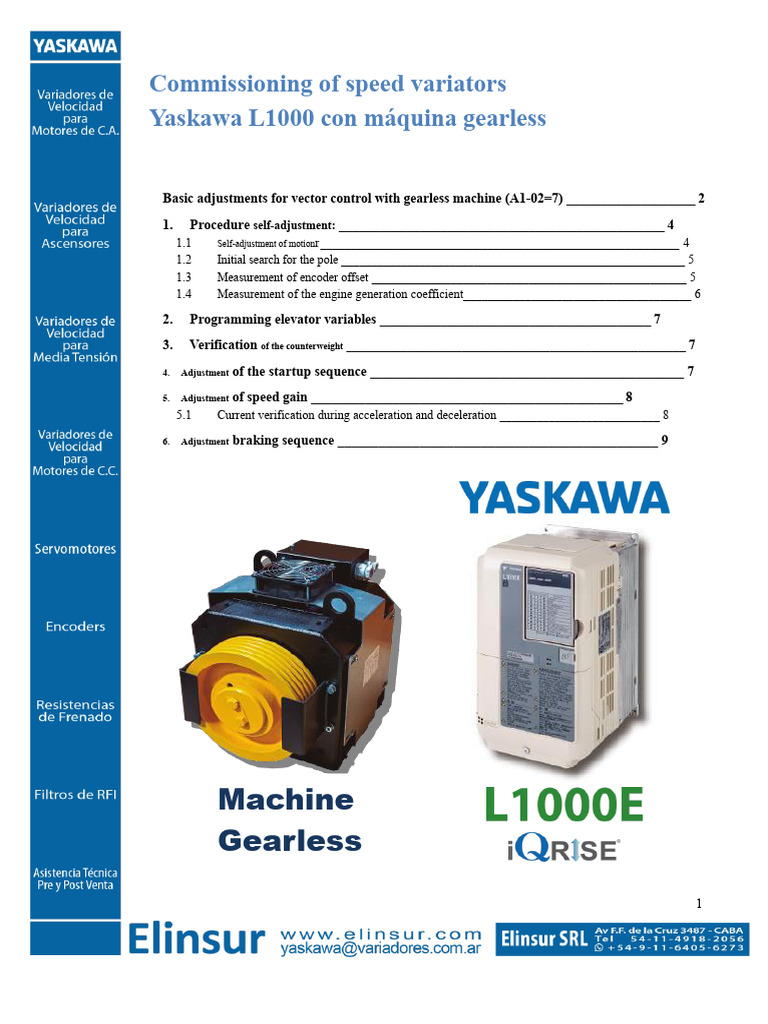 Speed Variator Commissioning Guide | PDF | Elevator | Acceleration
