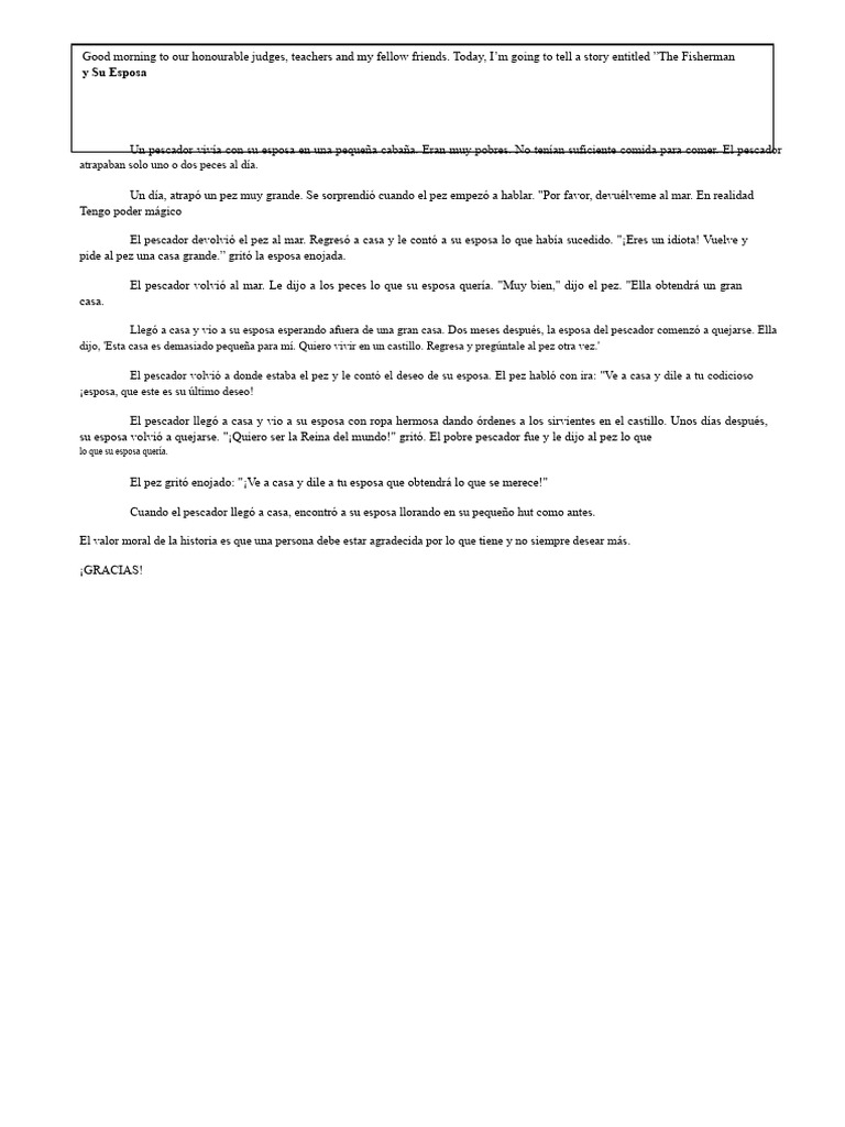 El pescador y su esposa (corto) | PDF