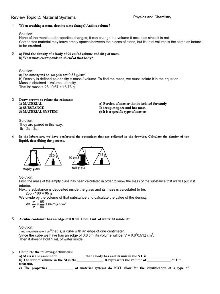 Material Systems: Density and Properties | PDF | Density | Gases