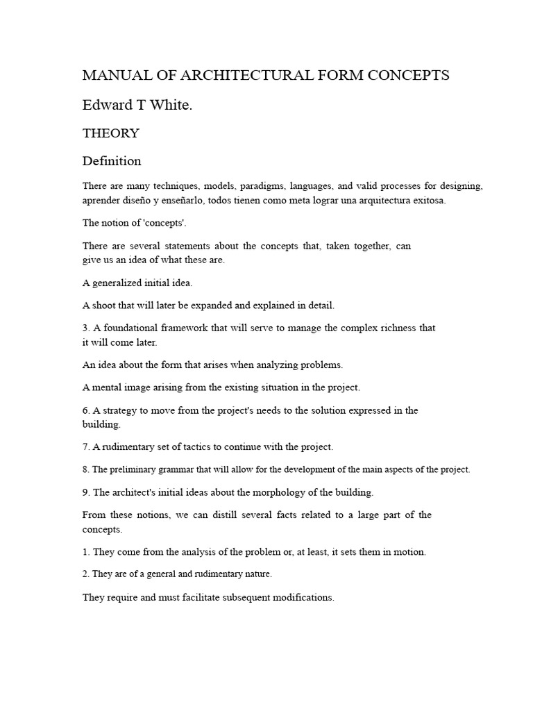 Summary of The Manual of Architectural Form Concepts | PDF | Concept ...