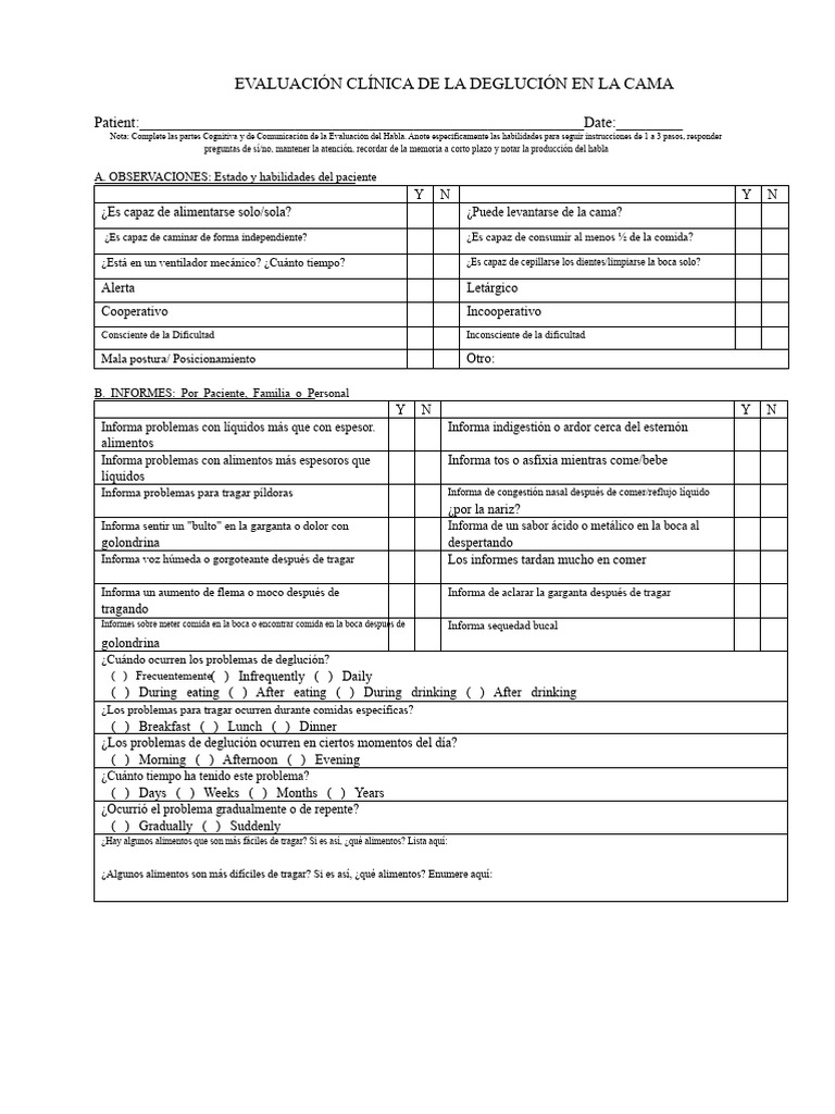Evaluación de Deglución en Pacientes | PDF | Boca