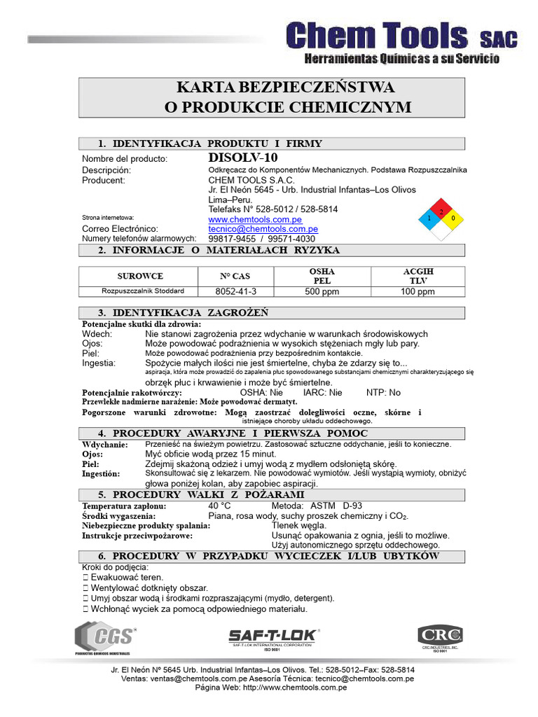 Disolv-10 Cheemtools 2013 | PDF