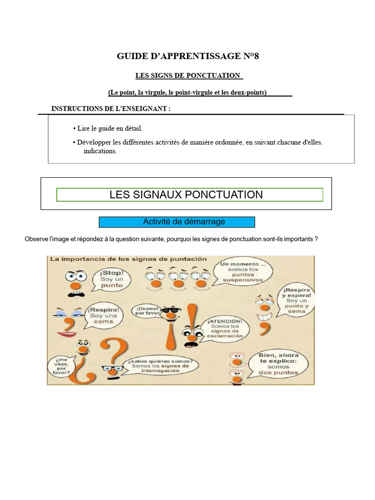 Guide sur les signes de ponctuation | PDF | Grammaire | Mécanique du ...
