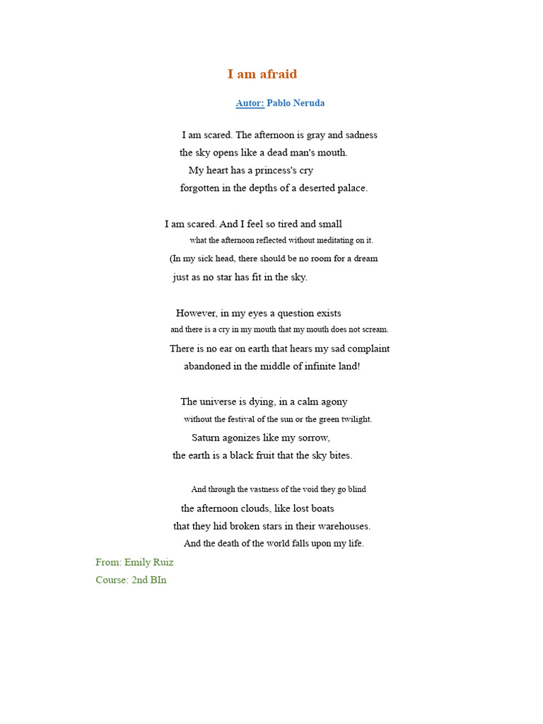I am scared | PDF