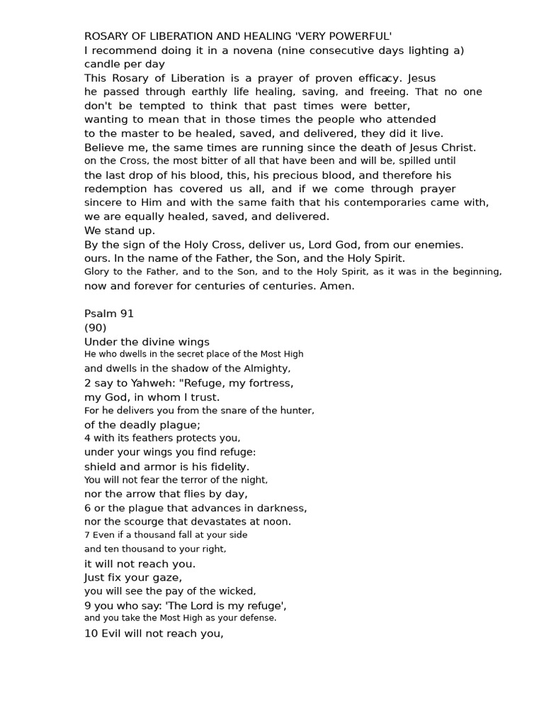Rosary Of Liberation And Healing Pdf God The Father Satan