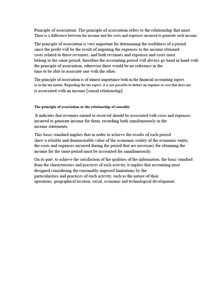 Understanding the Principle of Association | PDF