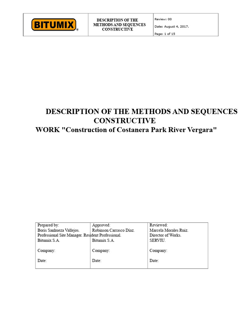 Methods and Construction Sequences - Rev 0.docx | PDF | Concrete