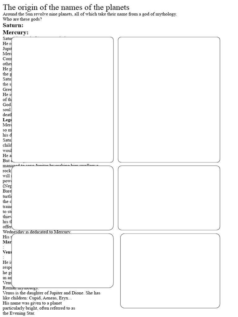 Origin of Planet Names | PDF | Planets | Planets In Astrology