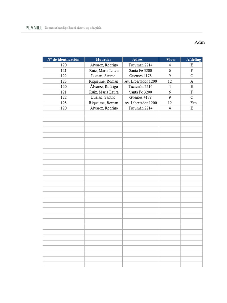 huurbeheer-excel-sjabloon | PDF