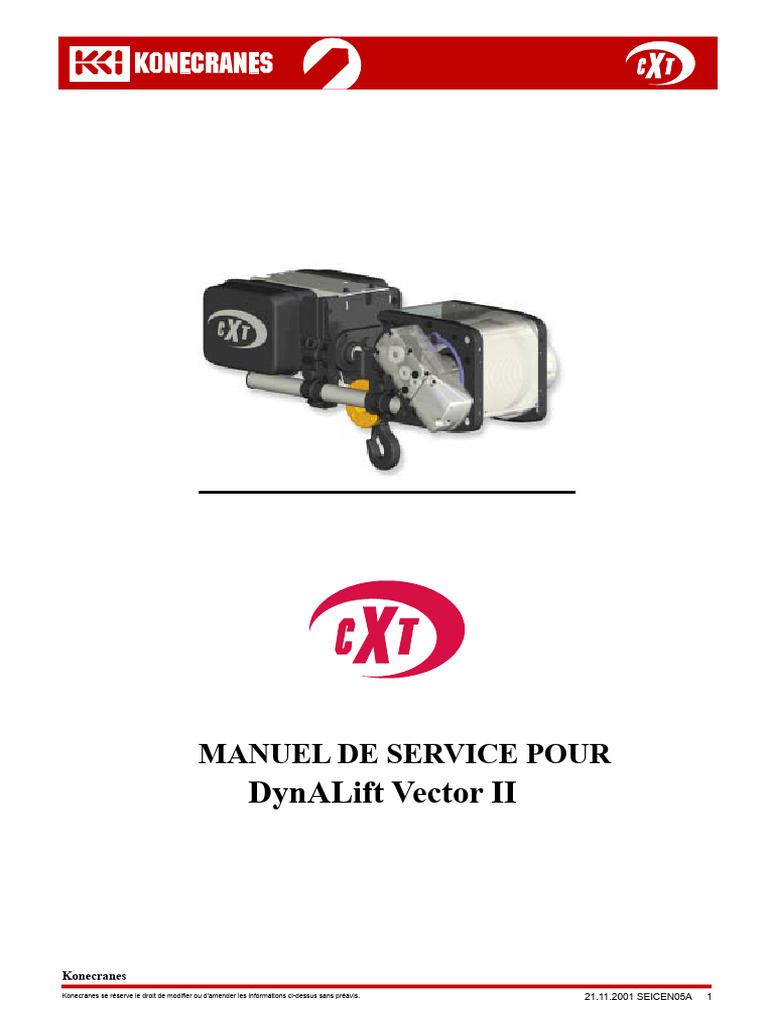 Manuel de service DynALift Vector II | PDF