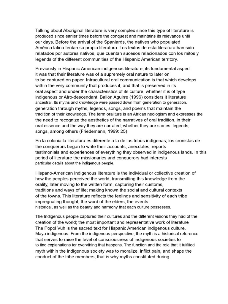 Aboriginal Literature | PDF | Indigenous Peoples | Cultural Anthropology