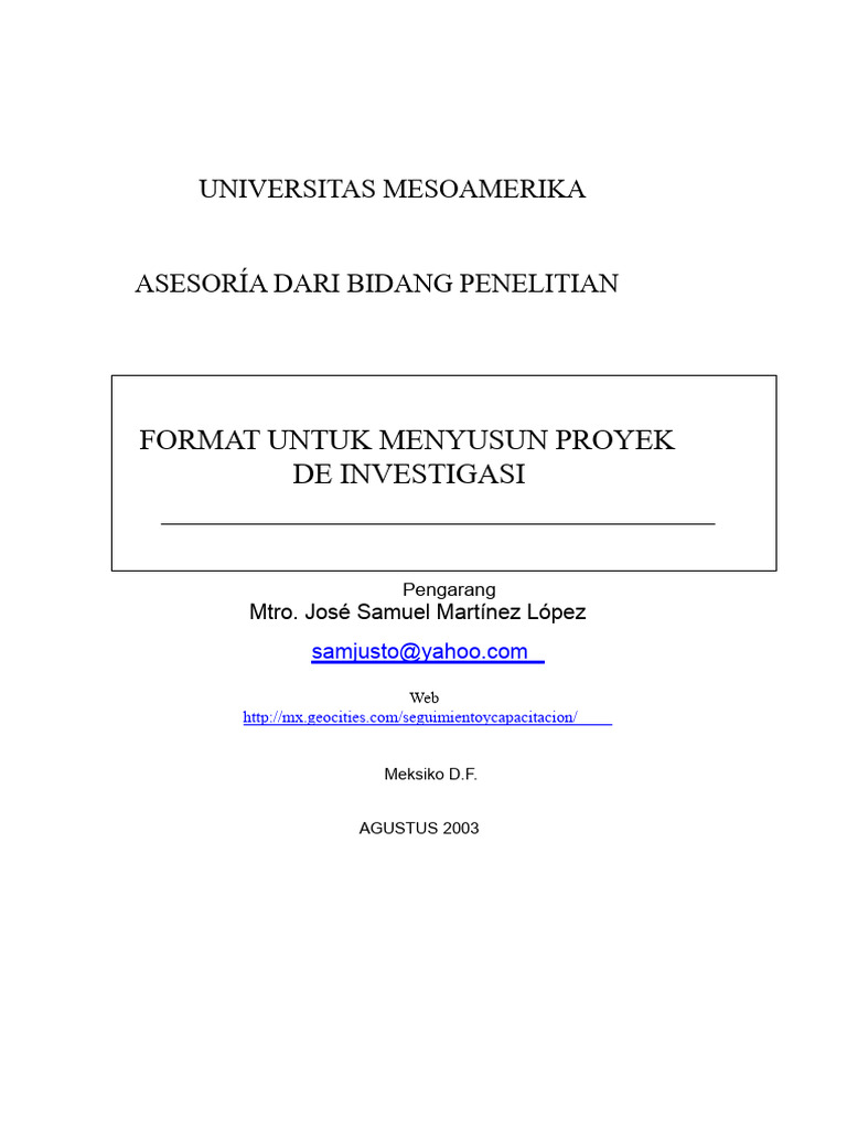 Format Proyek Penelitian Mesoamerika | PDF