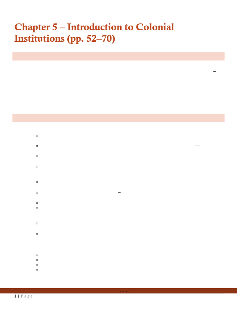 Chapter 5 - Introduction To Colonial Institutions | PDF | Spanish ...