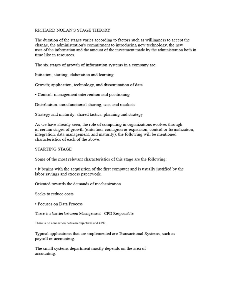 Richard Nolan's Information Systems Growth | PDF | Databases | Computing