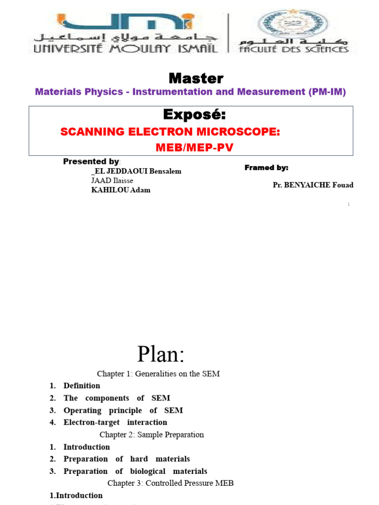 EXPOSE MEB | PDF | Scanning Electron Microscope | Microscope