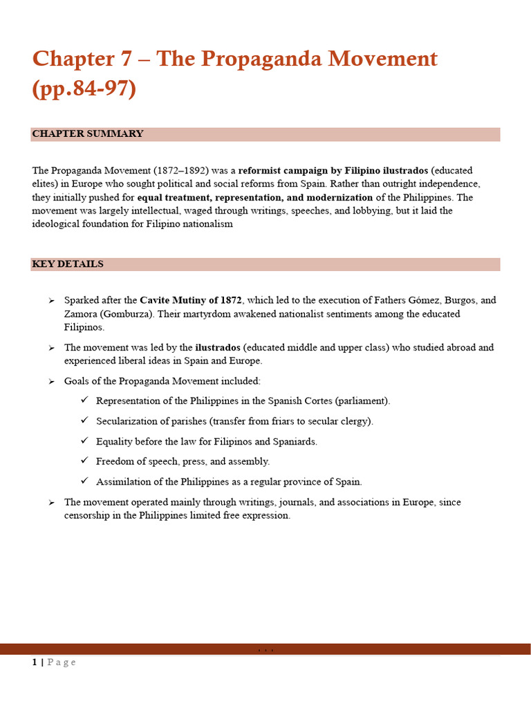 Overview of the Propaganda Movement | PDF | Philippines | Philippines ...