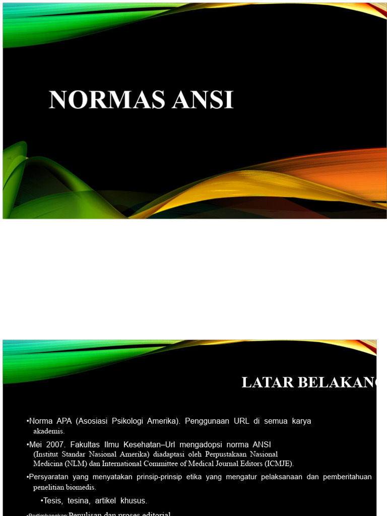 Panduan Normas ANSI untuk Penulisan Akademis | PDF