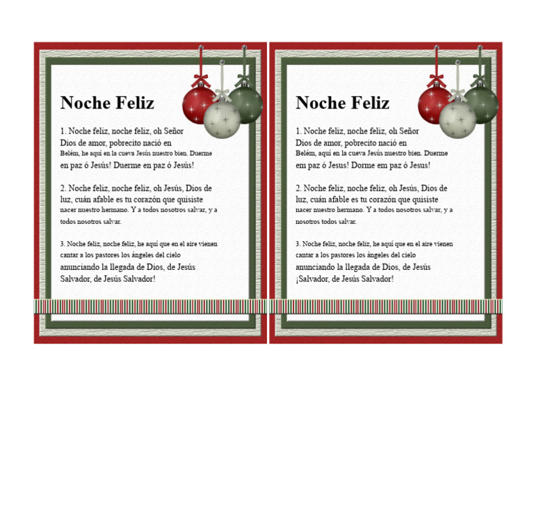 Noche de paz, noche de amor, Todo duerme en derredor. Entre los astros ...