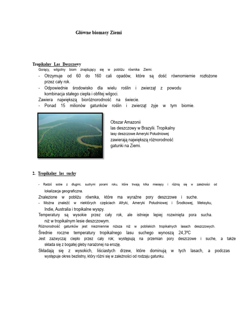 Główne Biomy Ziemi | PDF