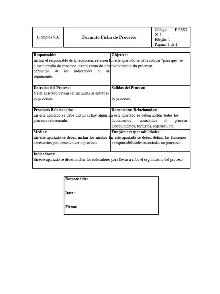 Exemplo de Ficha de Processos | PDF
